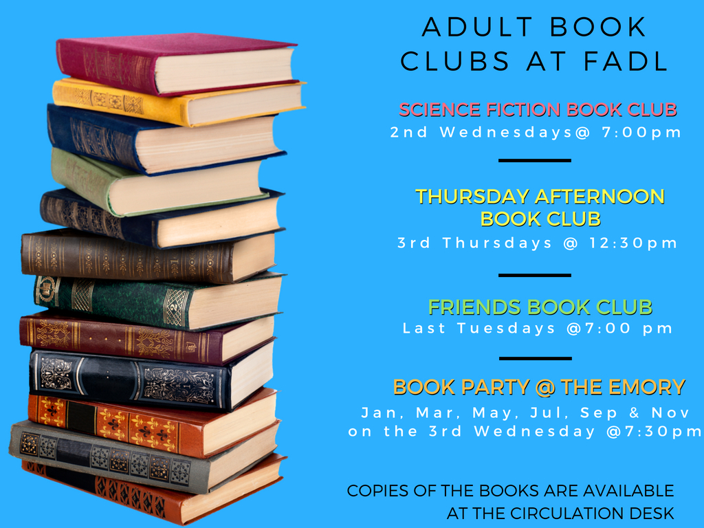 Science Fiction Book Club - Wednesday, March 13, 2019, 7:00 PM - Ferndale Area District Library ...